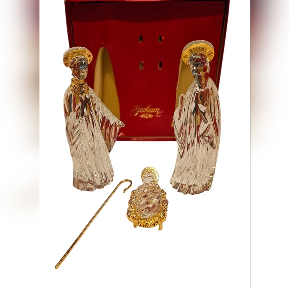 Gorham | Accents | Gorham Crystal Gold Nativity Set Gorham Nativity ...